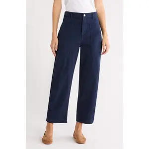 Frank & Eileen Bray Barrel Leg Cotton Twill Pants - Classic Navy
