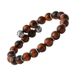 JAN LESLIE Spring Fit Gemstones 8mm Bracelet Red