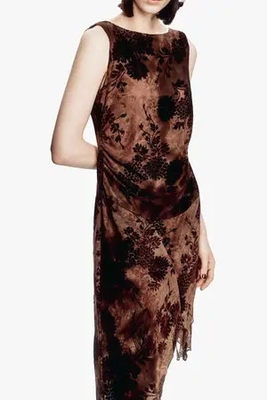 Anna Sui Dahlia Tulle Knit Asymmetrical