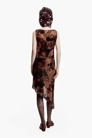 Anna Sui Dahlia Tulle Knit Asymmetrical