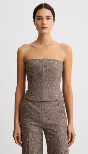 Smythe Bustier - Biscotti Tweed