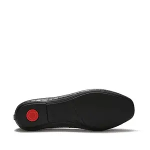 Fitflop Delicato Crocodile Ballerinas Flats - All Black