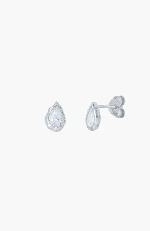 RIZEN JEWELRY Solace Tear Stud Earrings - Sterling Silver