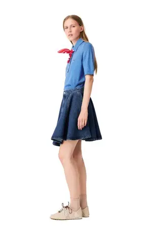 Maje Short Flared Denim Skirt