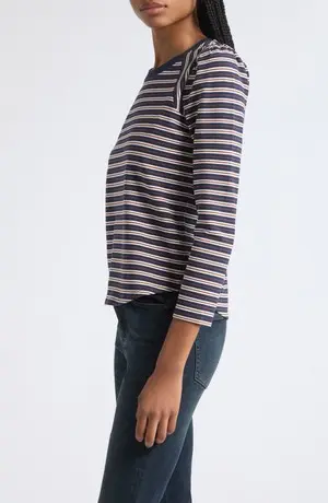 Veronica Beard Striped T-shirt - Heritage Navy Multi