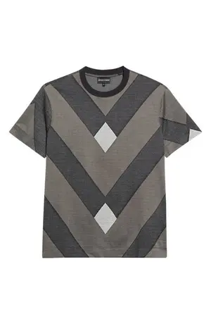 Emporio Armani Jacquard Knit Crewneck T-shirt - Navy