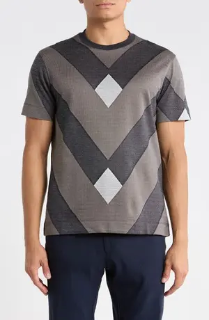 Emporio Armani Jacquard Knit Crewneck T-shirt - Navy