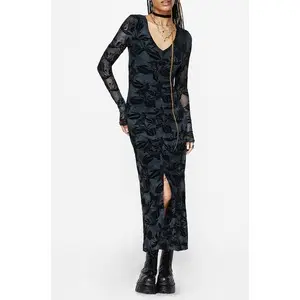 DISTURBIA Bryn Floral Long Sleeve Maxi Dress - Blue