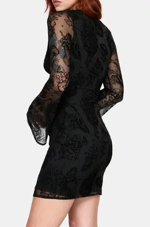 DISTURBIA Hexborn Baba Yaga Flocked Mini Dress