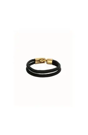 UNODE50 Black Leather Bracelet With Closure