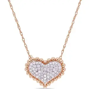 JULIANNA B. Diamond Clustered Heart Necklace 10k - Rose Gold