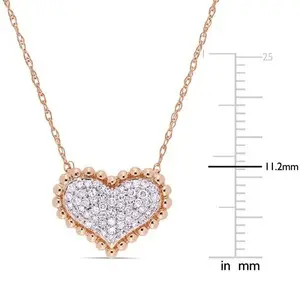 JULIANNA B. Diamond Clustered Heart Necklace 10k
