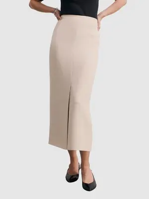 The Fold Clever Crepe Doppio Olena Pencil Skirt - Neutral