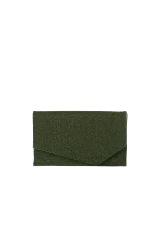 ESTHERA 1am Beads Envelope Bag - Emerald Green