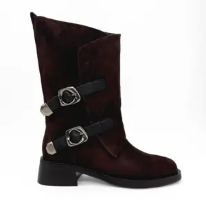 AMIE RAFA Remi Suede Moto Boots