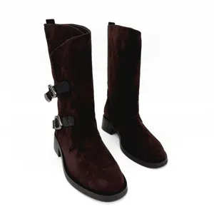 AMIE RAFA Remi Suede Moto Boots