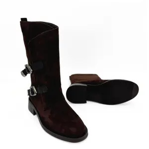 AMIE RAFA Remi Suede Moto Boots