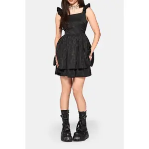 DISTURBIA Elaria Babydoll Mini Dress - Black