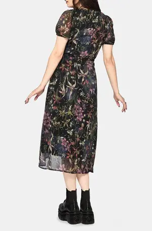 DISTURBIA Elide Orchid Wrap Midi Dress