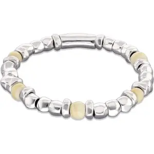 UNODE50 Bracelet With Murano Glass Marfil Beads - Silver
