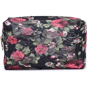 URBAN ESSENTIALS Petal Play Cosmetic & Travel Organizer Pouch - Black