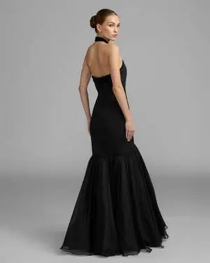 Mac Duggal Halter Neck Mermaid Gown