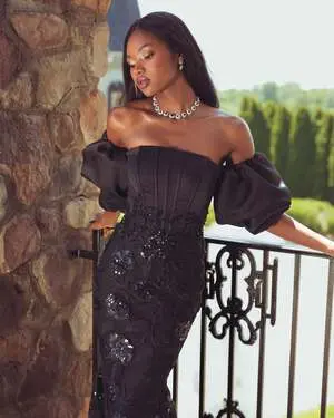 Mac Duggal Off-the-shoulder Gown