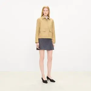 Theory Boxy Patch Pocket Jacket In Trench Cotton Beige