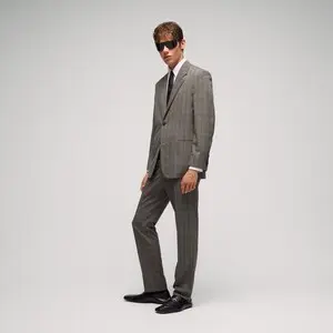 Gucci Prince Of Wales Wool Pants With Embroidery