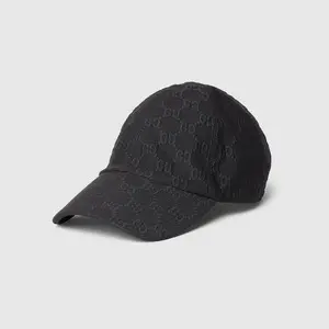 Gucci Embossed Gg Jersey Baseball Hat - Black