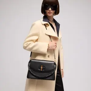 Gucci Bamboo Vendetta Medium Top Handle Bag Leather