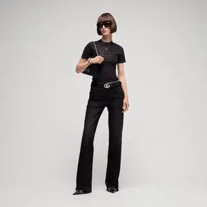 Gucci Flared Stretch Cotton Denim Pants