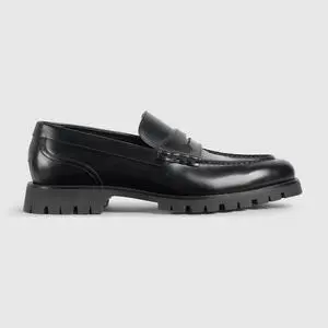 Gucci Loafer With Lug Sole Leather - Black