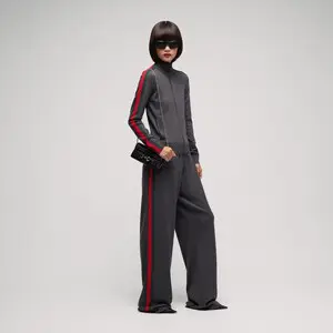 Gucci Fine Wool Zip Jacket With Web