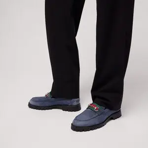 Gucci Loafer With Horsebit And Lug Sole Suede