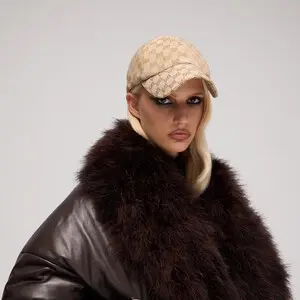 Gucci Gg Canvas Baseball Hat With Crystals