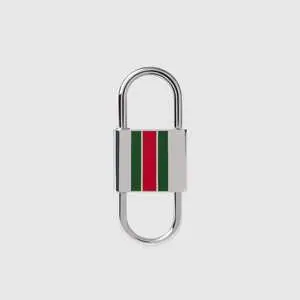 Gucci Padlock Keychain With Web Enamel