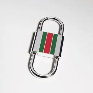 Gucci Padlock Keychain With Web Enamel