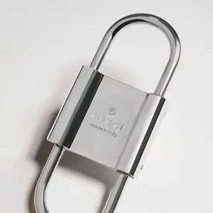 Gucci Padlock Keychain With Web Enamel