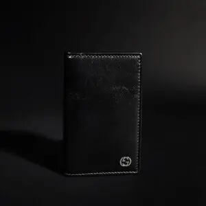 Gucci Card Case Wallet With Interlocking G Leather