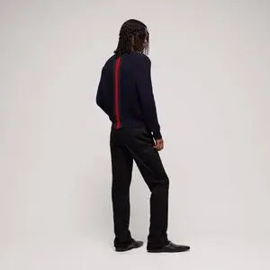 Gucci Fine Rib Wool Sweater With Web