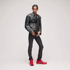 Gucci Grainy Laminated Bull Leather Jacket