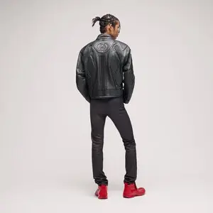 Gucci Grainy Laminated Bull Leather Jacket