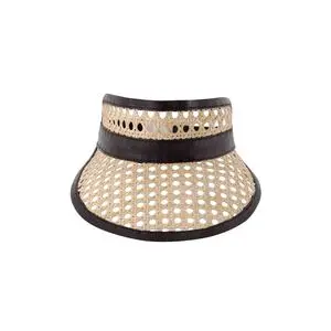 OHSUN Neutrals / Fifi Rattan & Leather Visor Coffee