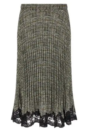 Ermanno Scervino Pleated Skirt With Lace - Multi
