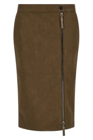 Pinko Skirt With Side Zip - Brown