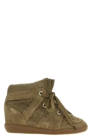 Isabel Marant Étoile Bobby Suede Lace-up Wedge Sneakers