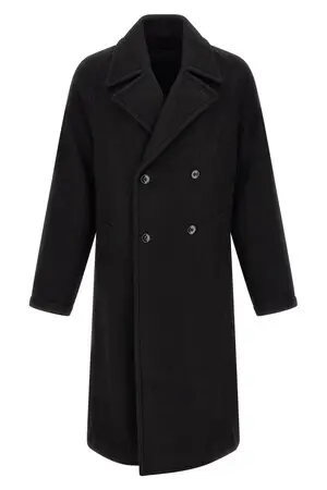 LEMAIRE Double-breasted Textured Wool Alpaca Coat
