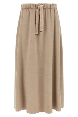 Herno Skirt With Drawstring - Beige