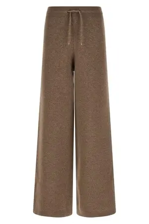 Agnona Wide Leg Mélange Knit Joggers - Brown